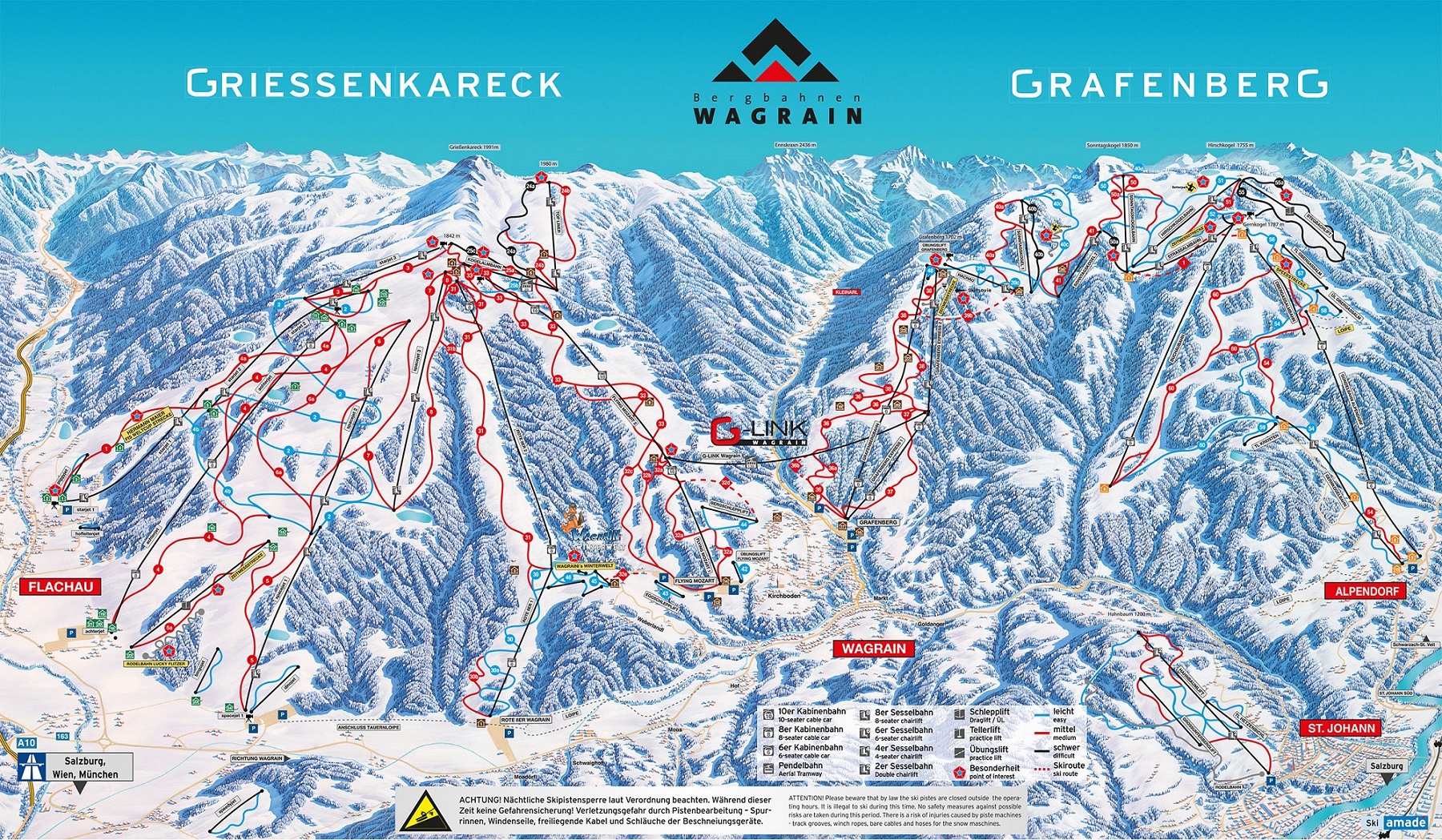 Pistekort St. Johann im Pongau - Østrig - FJÄLLFERIE