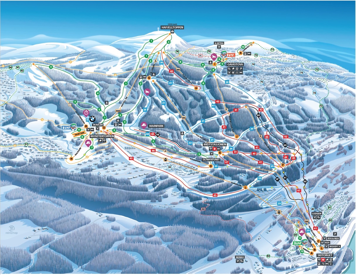 Pistekort Hafjell - FJÄLLFERIE